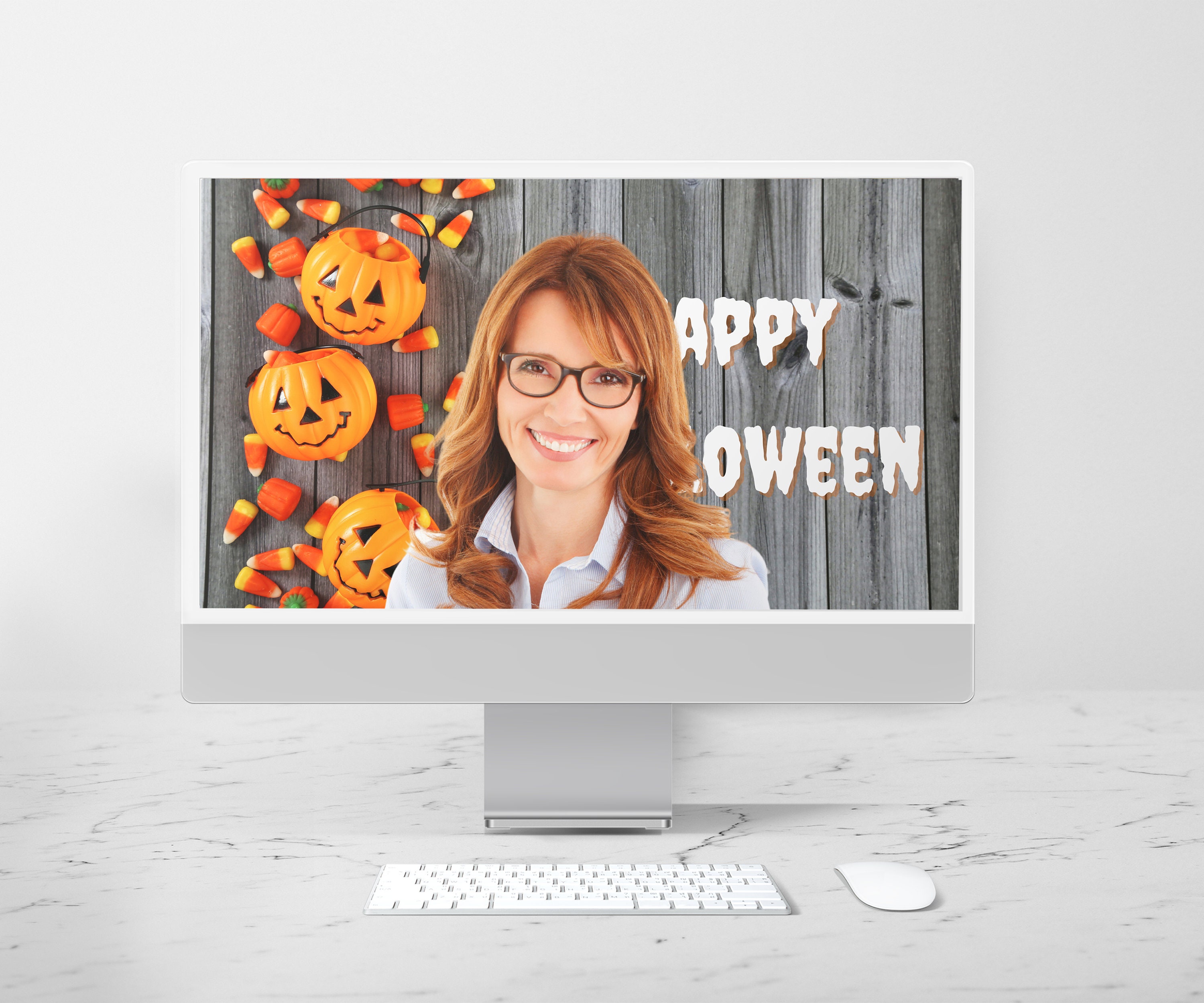 Halloween Digital Zoom Background, Virtual Holiday Party Pumpkin ...