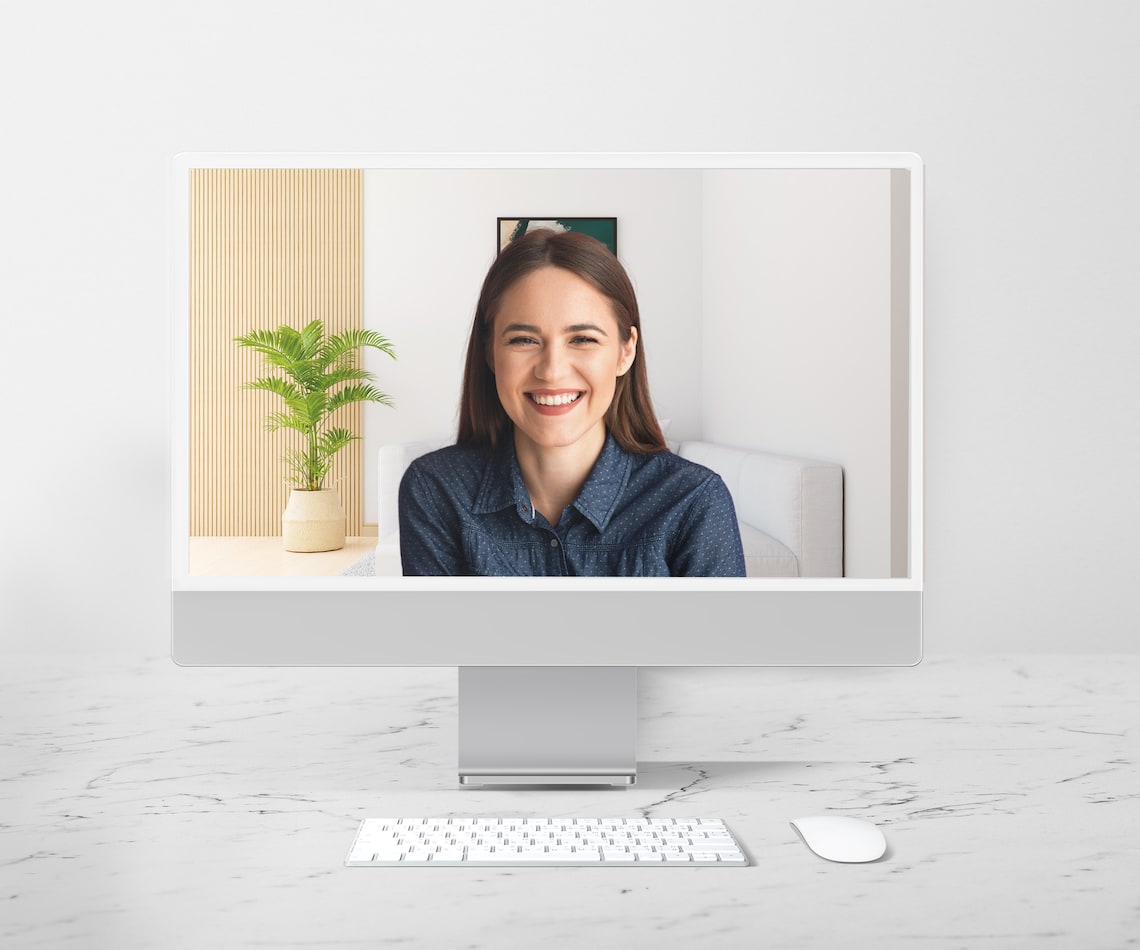 Professional Zoom Background With Bright Painting, Home Office Zoom ...