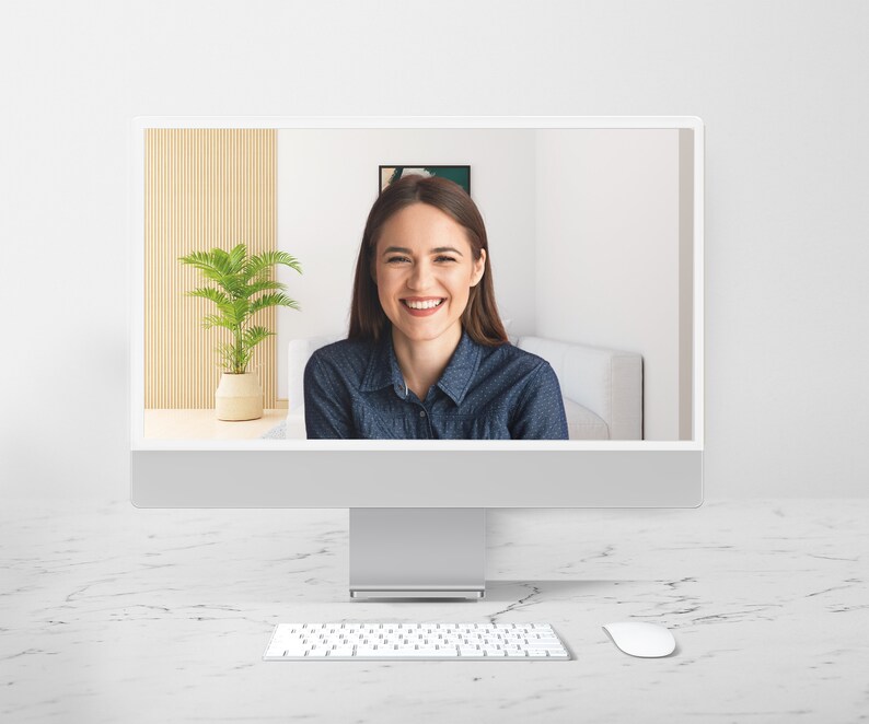 Professional Zoom Background With Bright Painting, Home Office Zoom ...