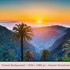 Sunset Zoom Background, Mountains Microsoft Teams Virtual Background ...