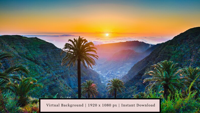 Sunset Zoom Background, Mountains Microsoft Teams Virtual Background ...