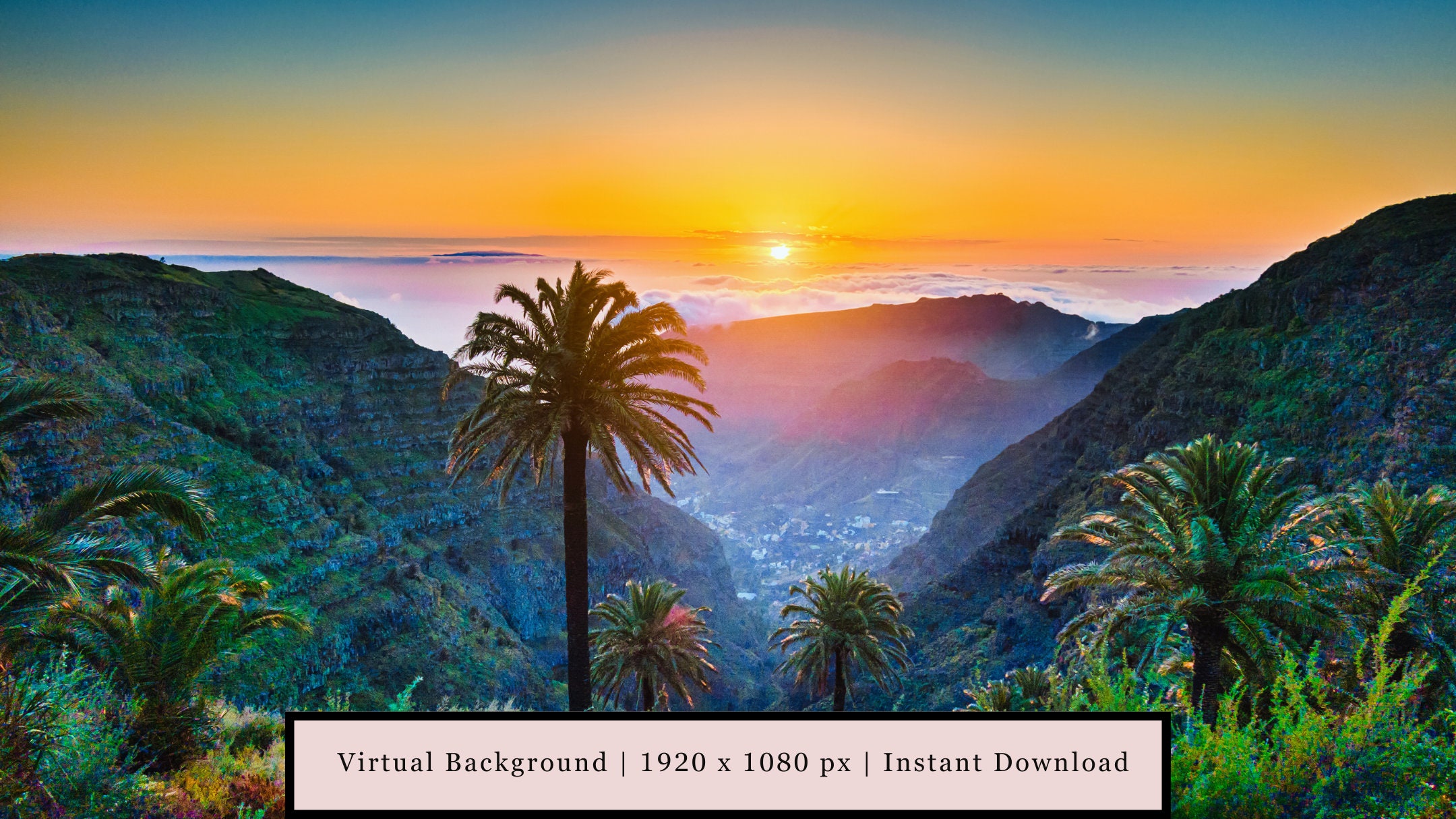 Sunset Zoom Background, Mountains Microsoft Teams Virtual Background ...