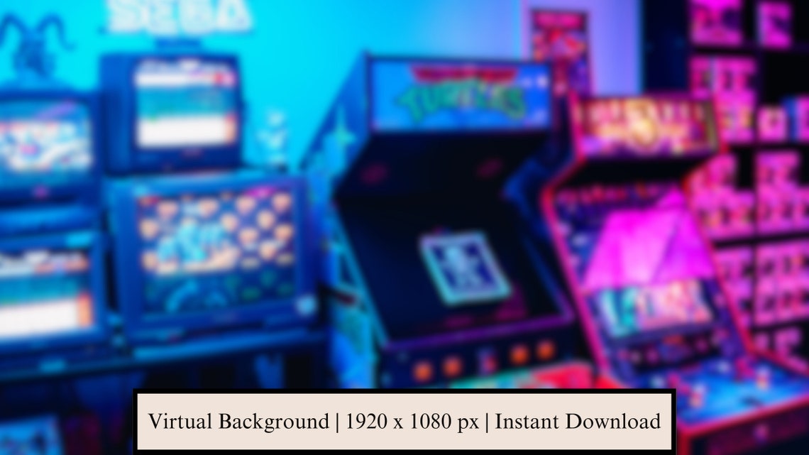 Retro Virtual Zoom Background, Microsoft Teams Background, Arcade Zoom ...