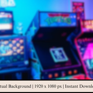Retro Virtual Zoom Background, Microsoft Teams Background, Arcade Zoom ...