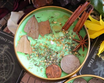 100 % Beeswax Candle Money Bag Spell Candle Altar Candle Prosperity ...