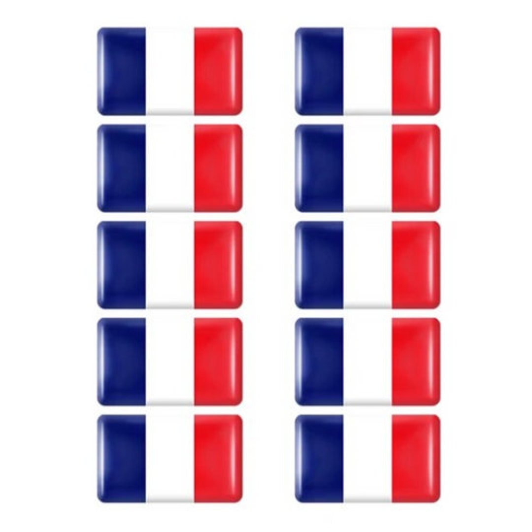 10 X France 3D Epoxy Resin Country Flag Car Accessories Badges/stickers ...