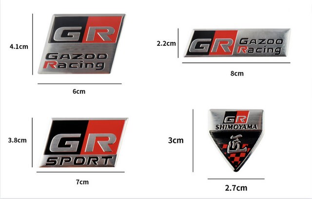GR Gazoo Racing Emblem Sticker Decal 4 Pack High-quality Tuning & Car ...