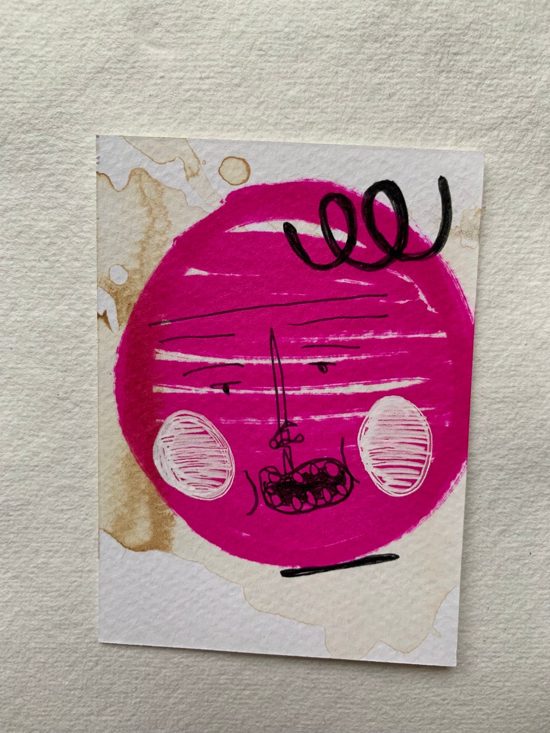 Weird Face - Mini Original Illustration / Drawing [exclusive 1of1] - Etsy