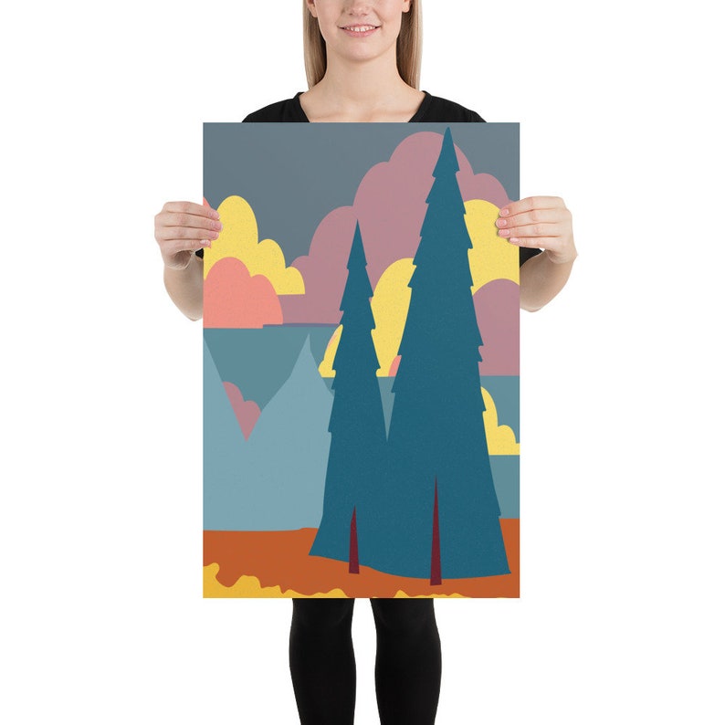 20x30 Pine Trees Art Print - Etsy