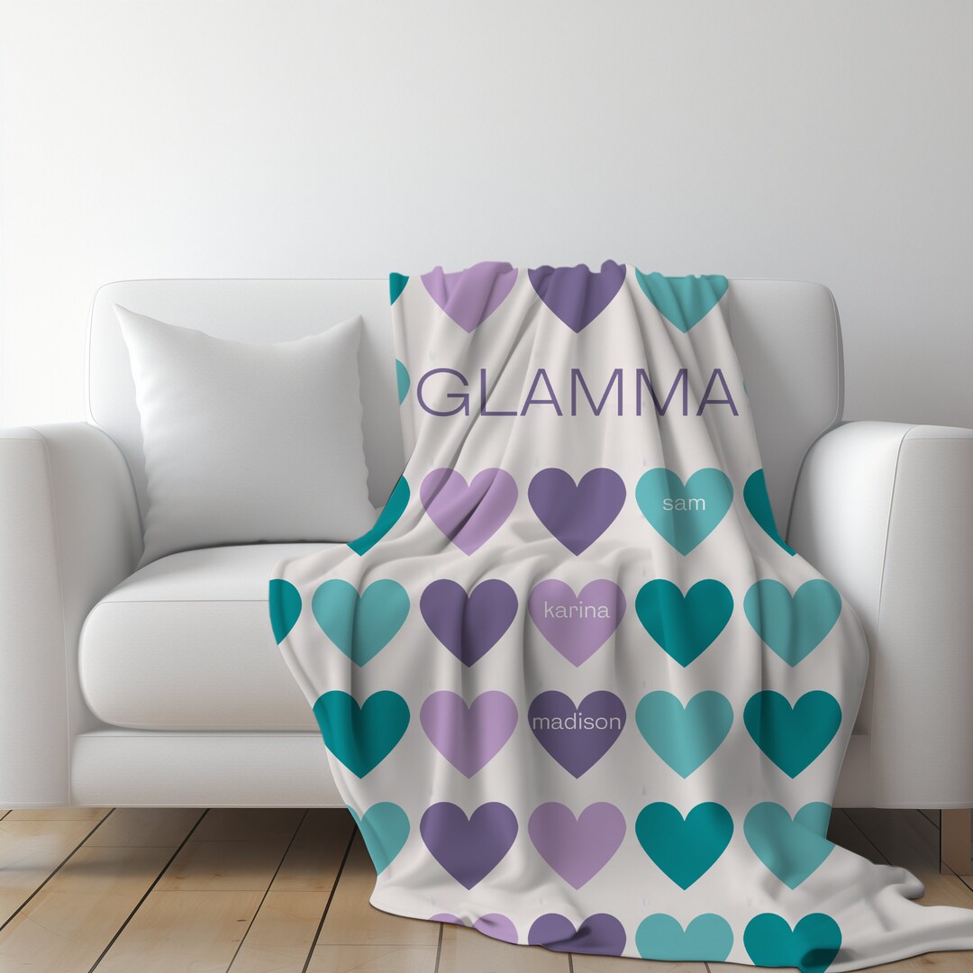 Customizable Glamma Blanket With Grandkids Names, Promoted to Grandma ...