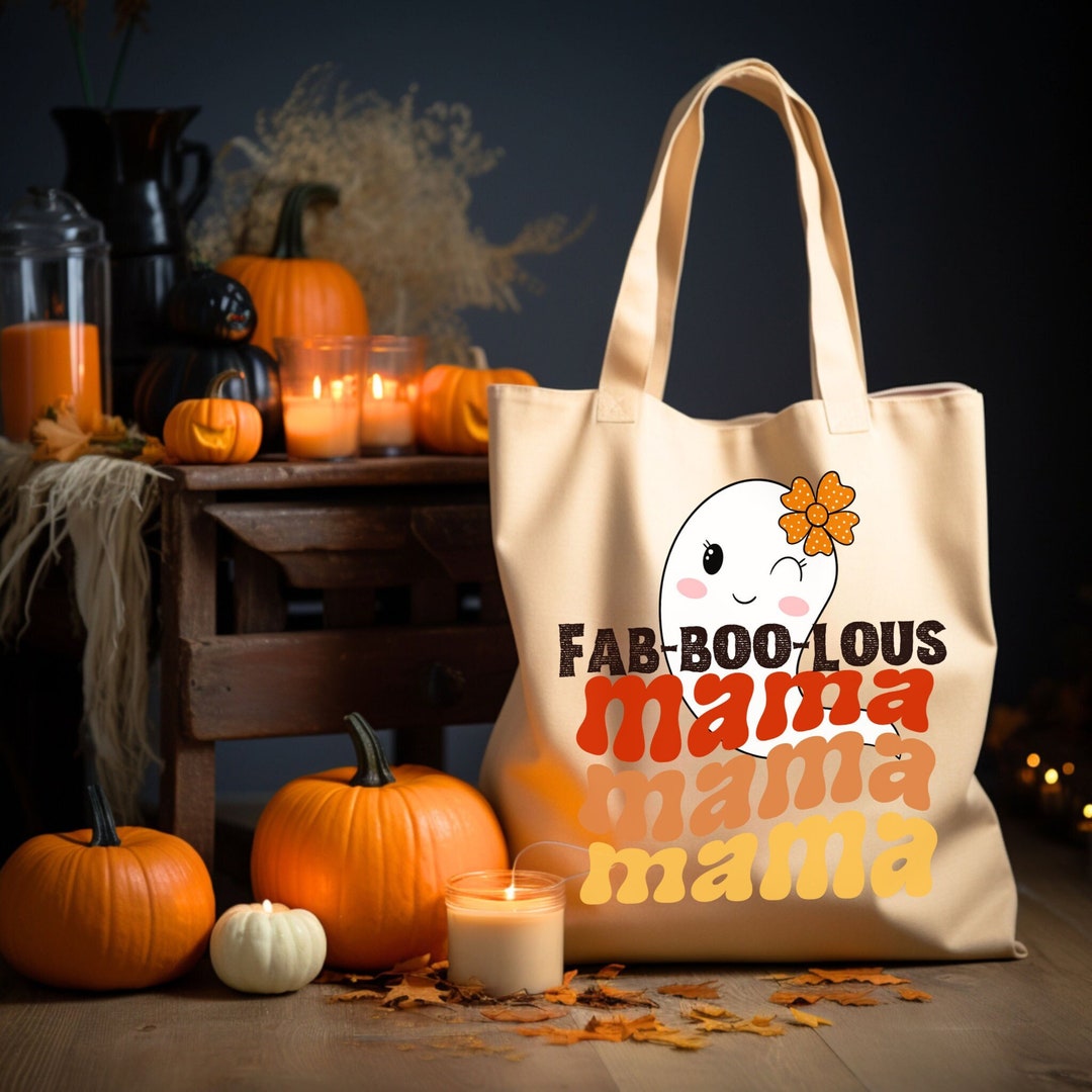 Halloween Canvas Tote Bag Retro Aesthetic Tote Bag Mama Tote Bag ...