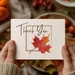 Autumn Maple Leaf Notecard Thank You Card With Fall Watercolor Art ...