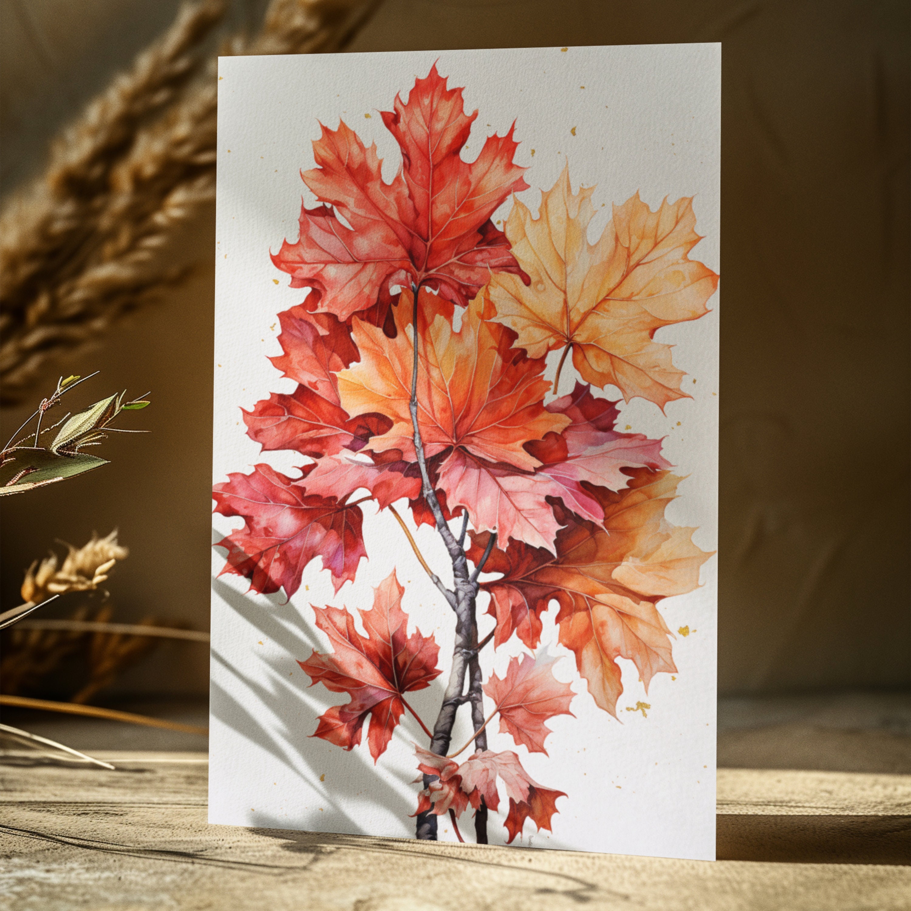 Autumn Leaves Greeting Card for Fall Season Message Card With Fall ...