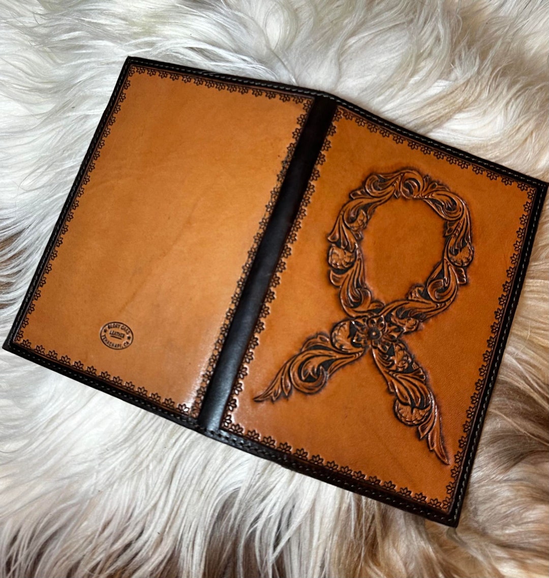 Mini Padfolio With Hand Tooled Floral Awareness Ribbon - Etsy