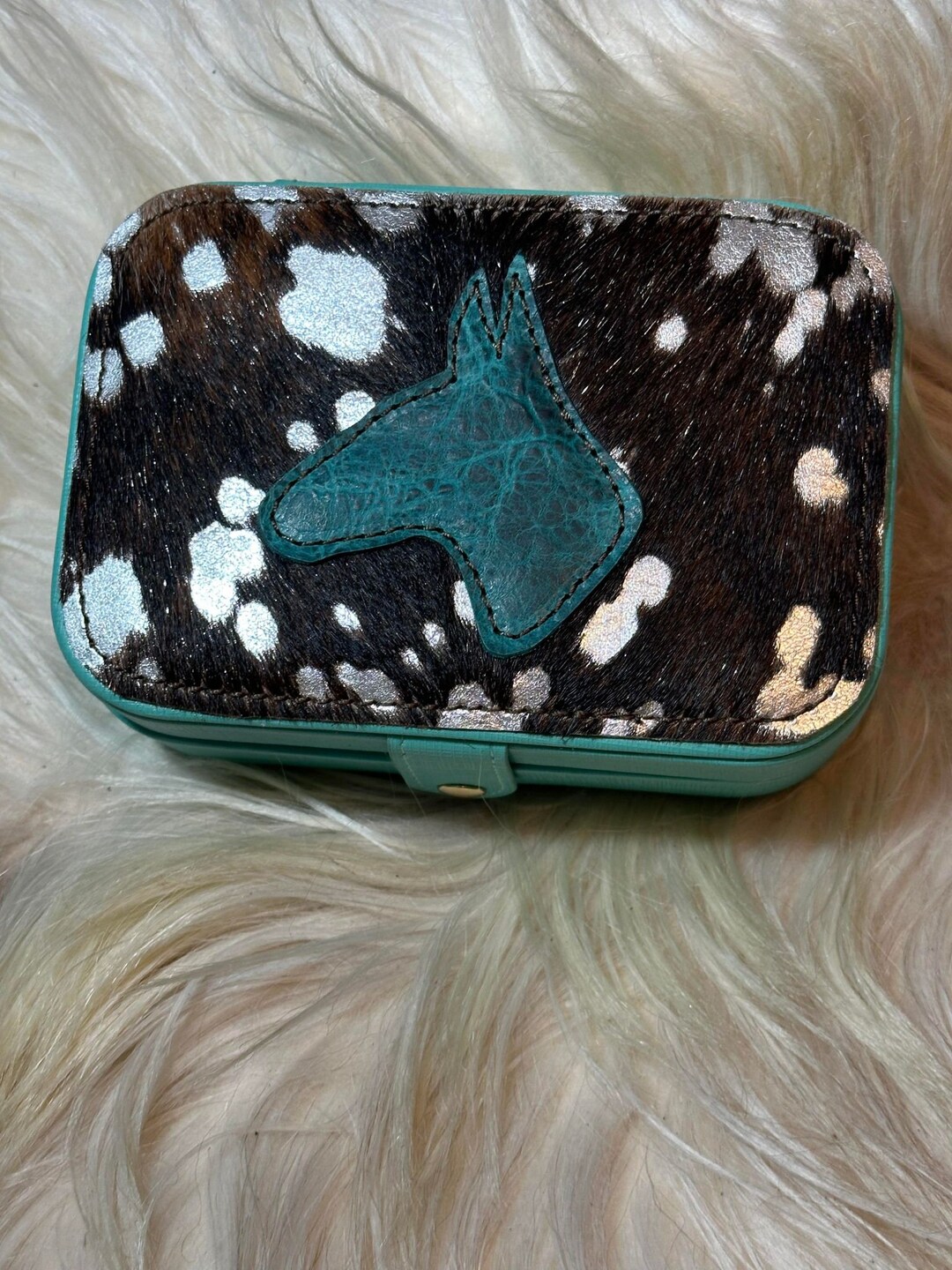 Jewelry Box, Cowhide W/leather Mule - Etsy