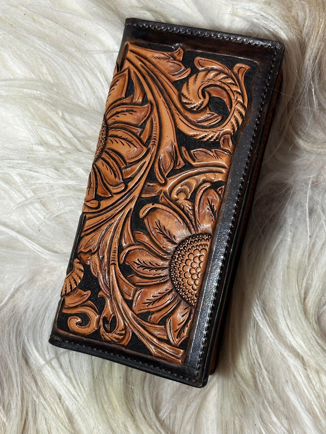 Wallet/checkbook-roper Style, All Hand Tooled. Wallet or Checkbook ...