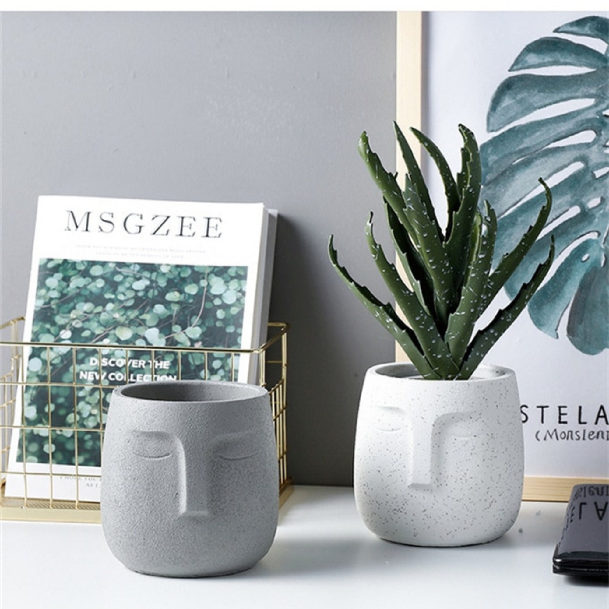 Ceramic Head Planter-indoor Face Planter-face Pot Small Face Planter ...