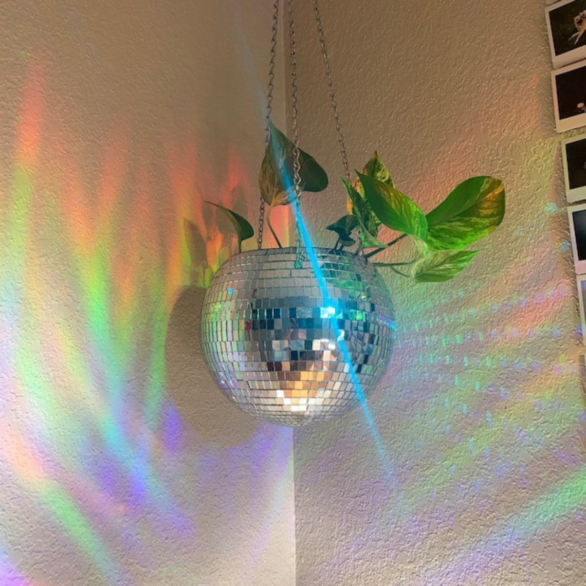 Disco Planter Hanging Disco Planter Hanging Wall Planter-mirror Ball ...