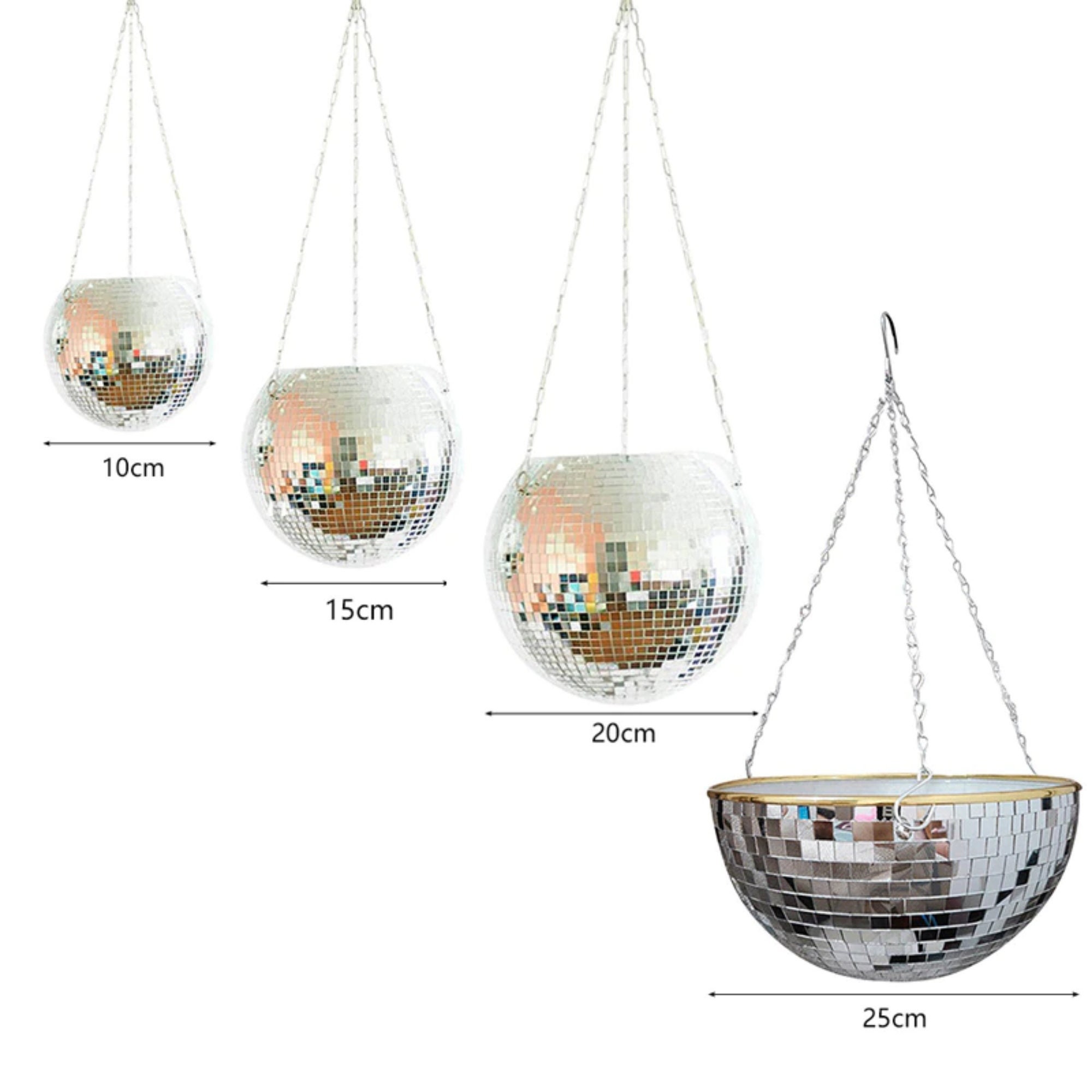 Disco Planter Hanging Disco Planter Hanging Wall Planter-mirror Ball ...