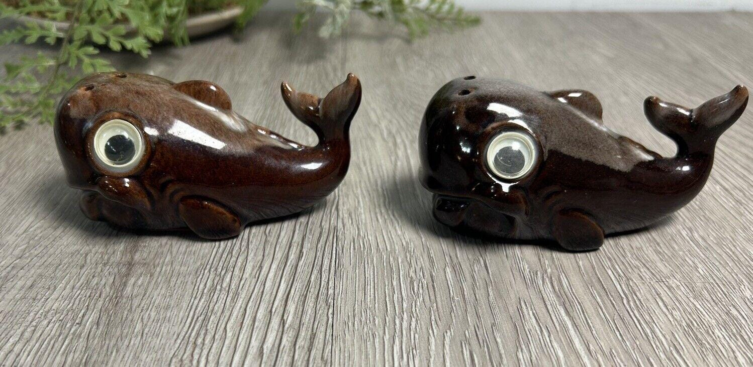 Vintage Ceramic Whale Salt & Pepper Shakers With Googly Eyes - Etsy