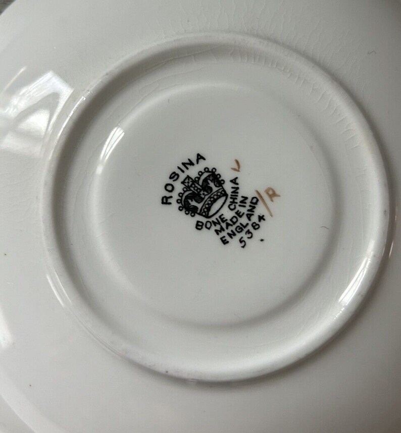 VTG Rosina 5384 Black White Bold Colors Bone China Teacup & Saucer ...