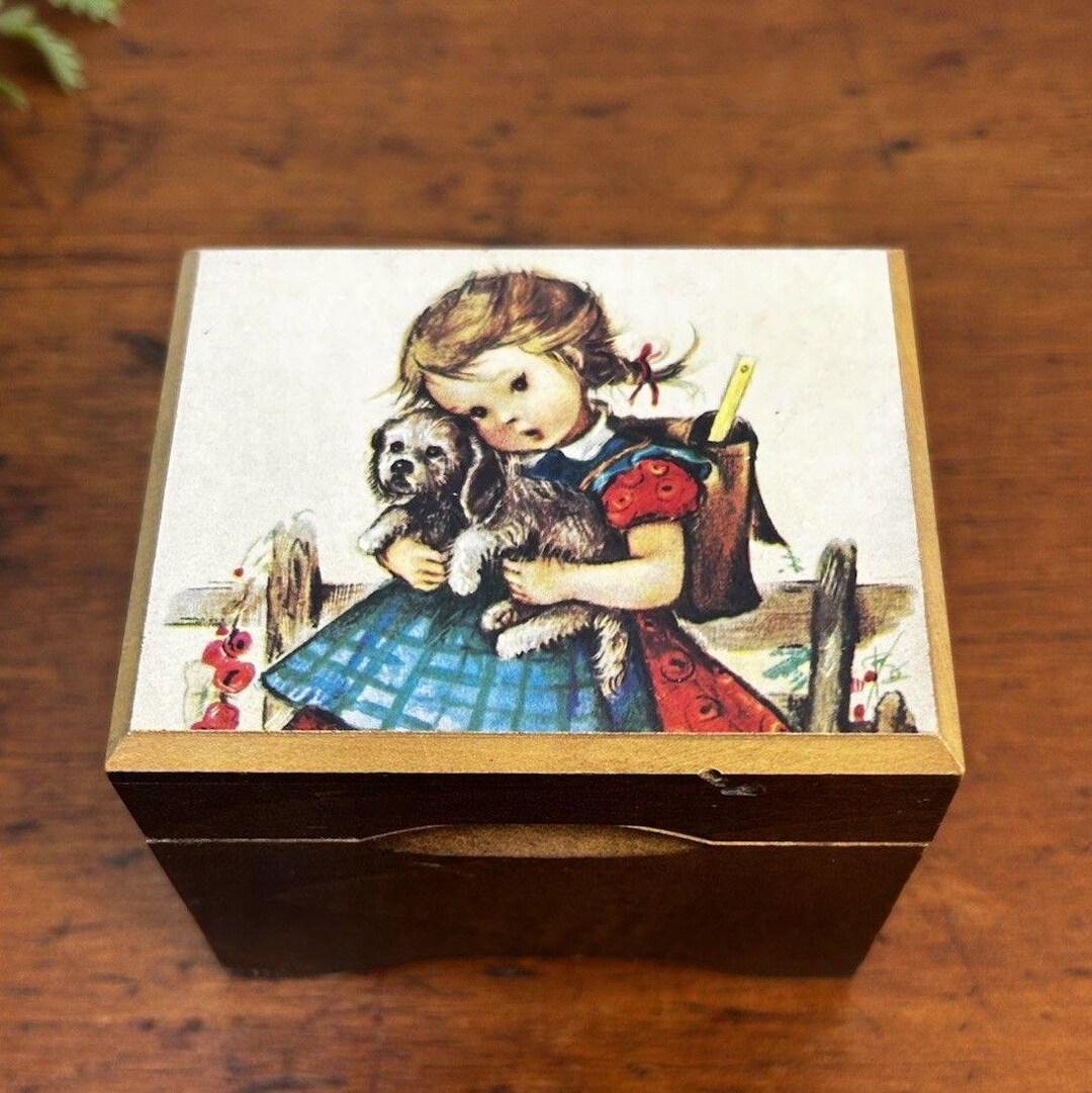 Vintage Cuendet Swiss Musical Movement Music Box Little Girl & Dog 7207 ...
