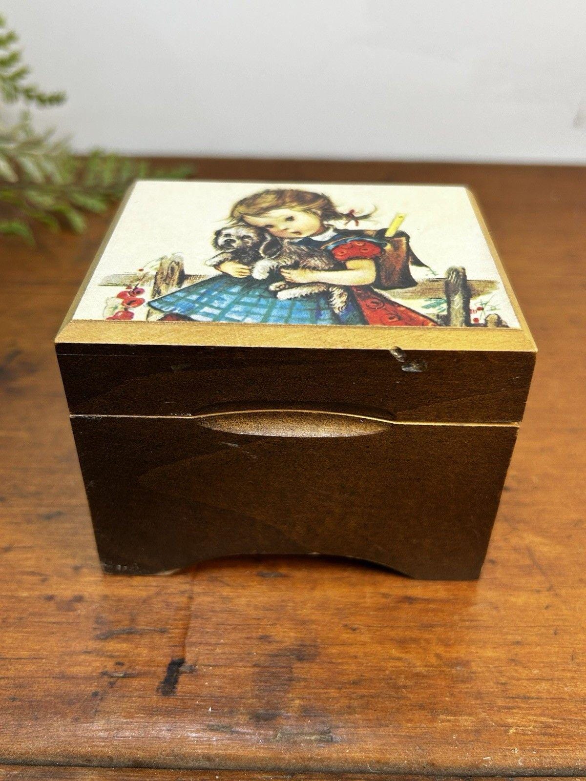 Vintage Cuendet Swiss Musical Movement Music Box Little Girl & Dog 7207 ...