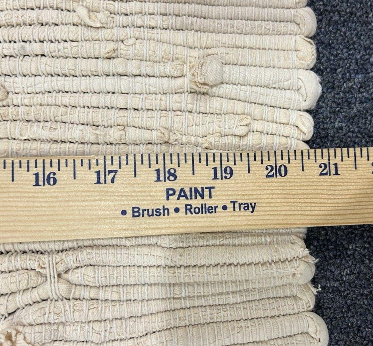 Vintage Rag Rug Hand Woven Cotton Runner in Beige Cream Off-white ...