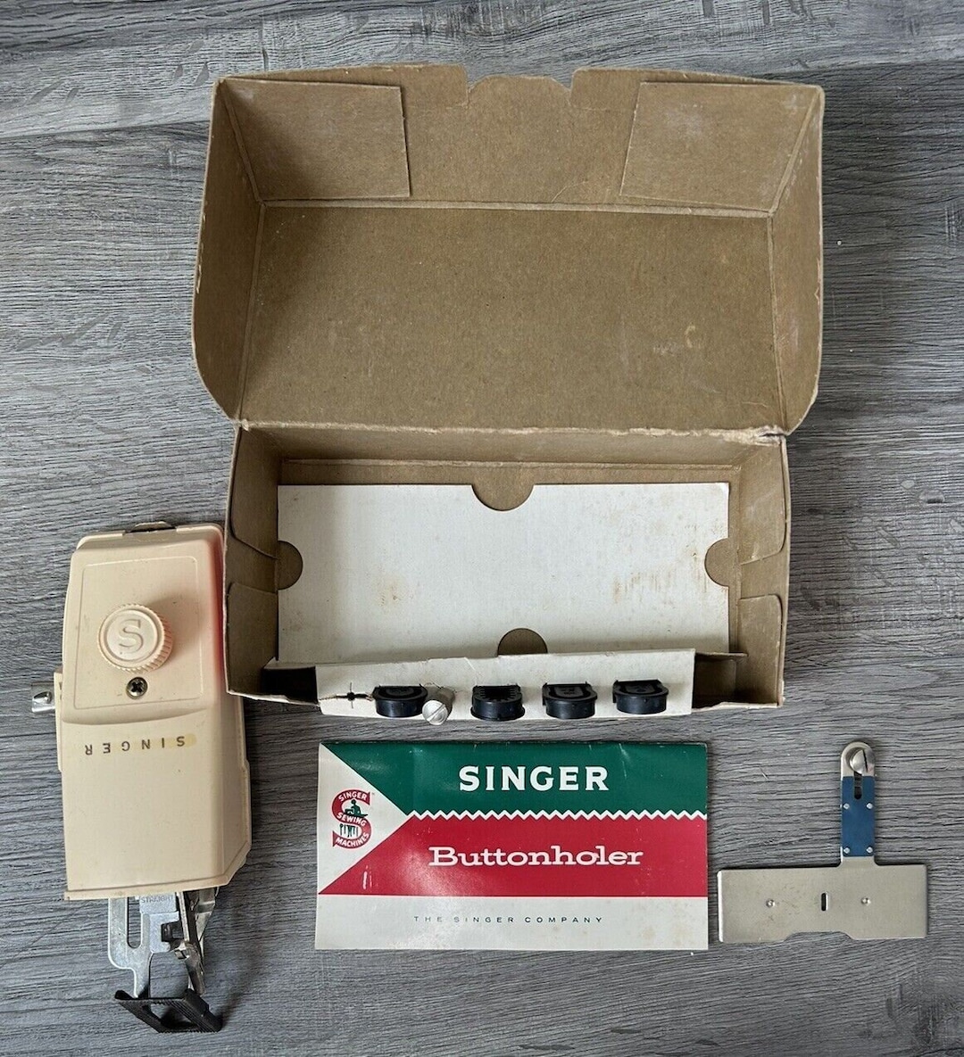 Vintage Singer Buttonholer Model 489500/489510 Complete Original Box ...