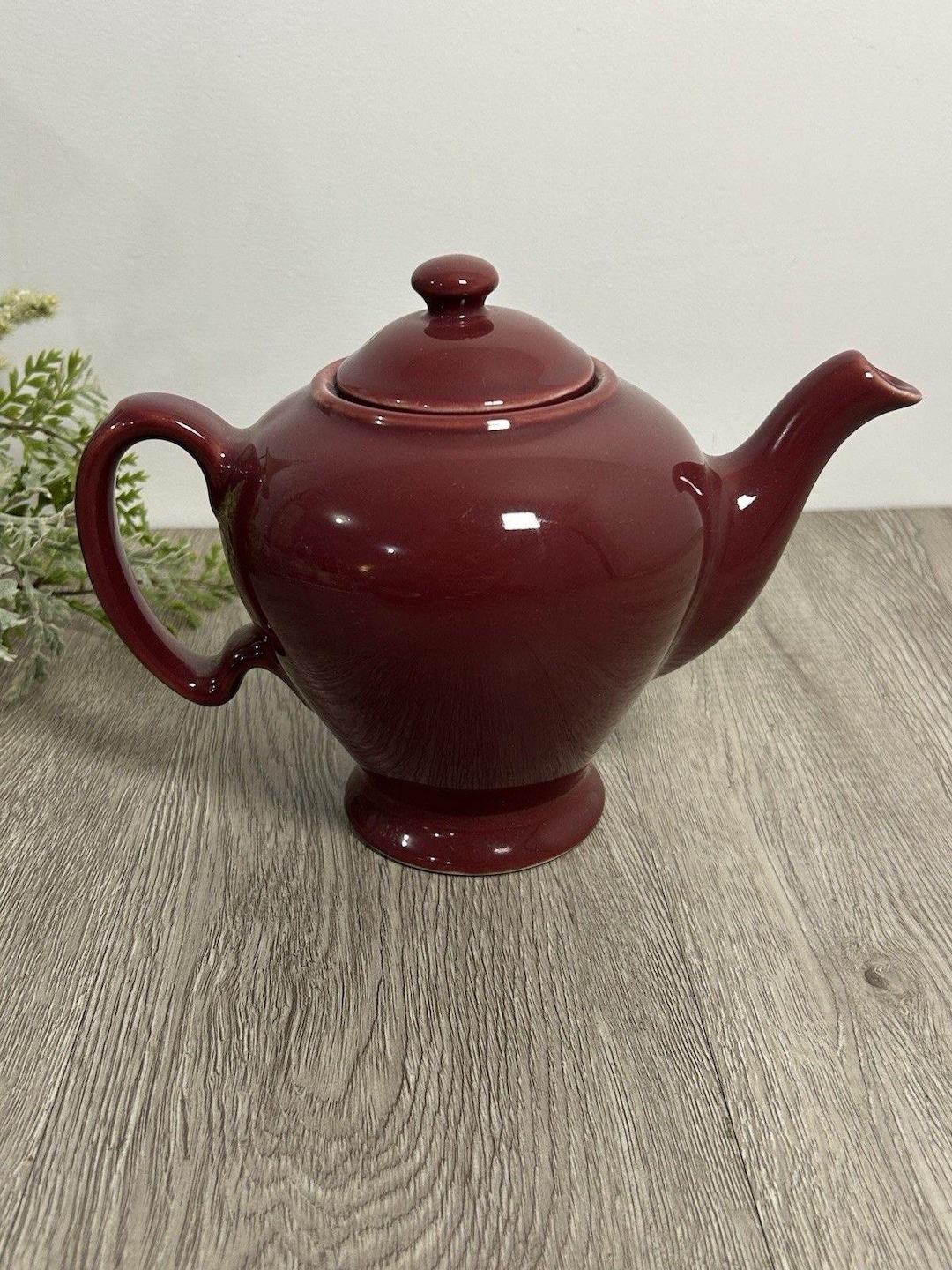 Mccormick Pottery Tea Pot Baltimore MD Maroon Burgundy Small Chip on ...