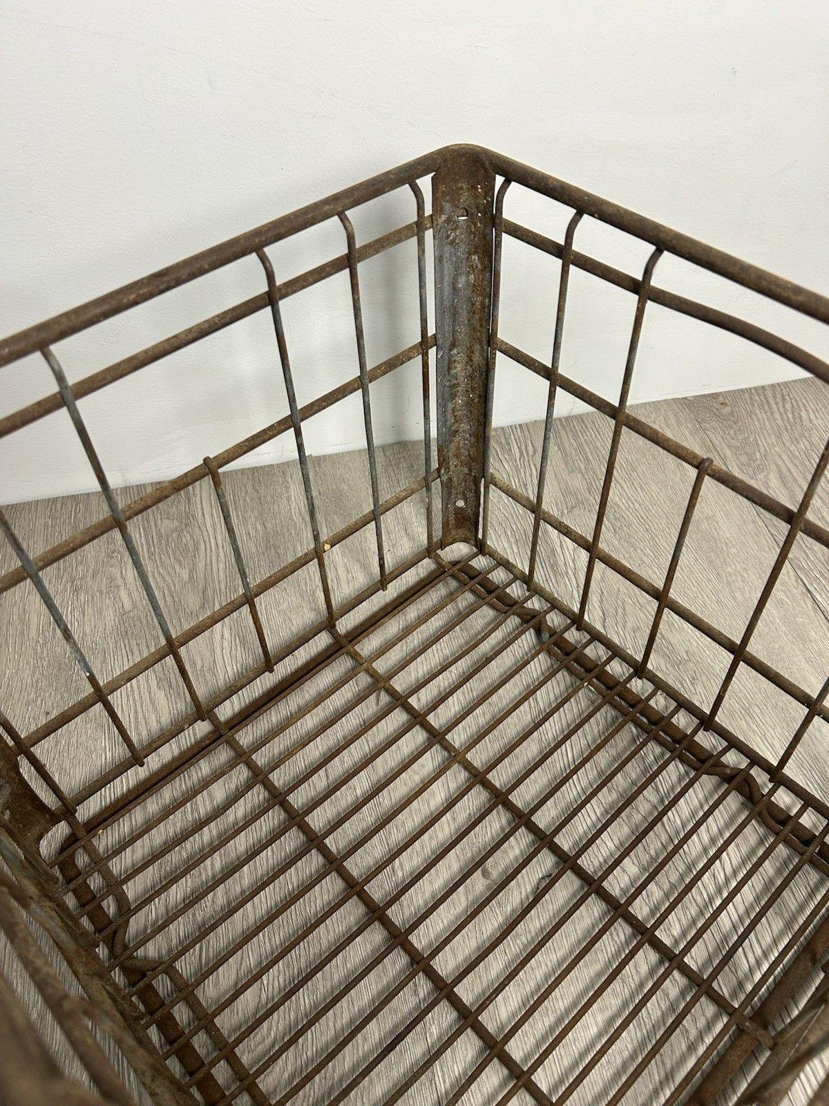 Vintage Whiting Metal Wire Milk Dairy Crate Farm House Cottage Country ...