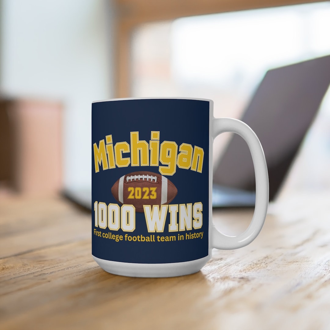 Michigan Football 1000 Wins 15oz Ceramic Mug, Gift for Wolverine ...