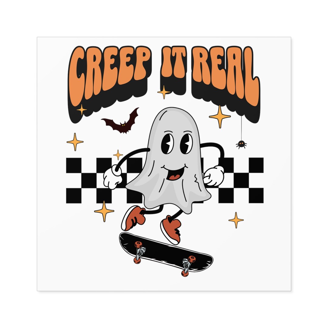Retro Skateboarding Ghost Halloween Design Cute Funny Sticker - Etsy Retro Skateboarding Ghost Halloween Design Cute Funny Sticker - Etsy