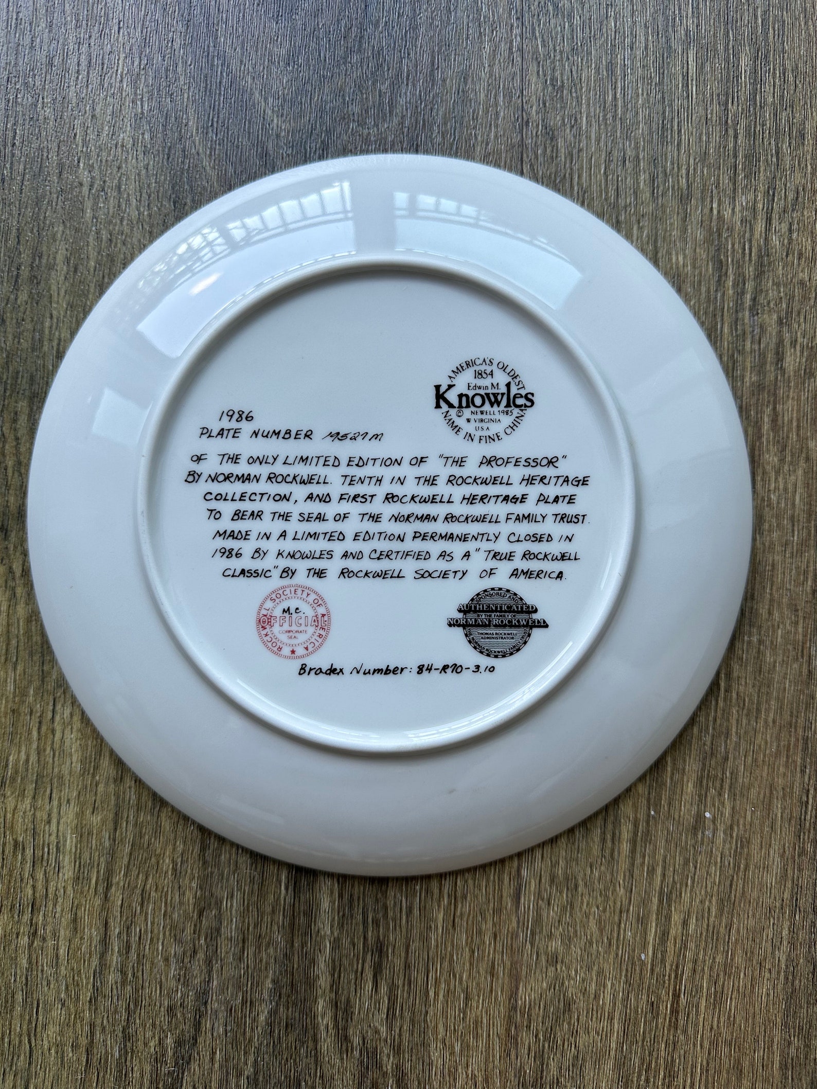 Vintage Norman Rockwell “the Professor” by Knowles, Plate #19527M - Etsy