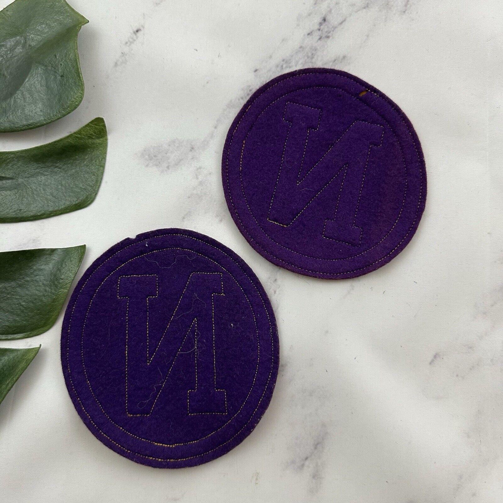 Vintage Letterman Jacket Felt Patch Set of 2 Letter N Purple Gold ...
