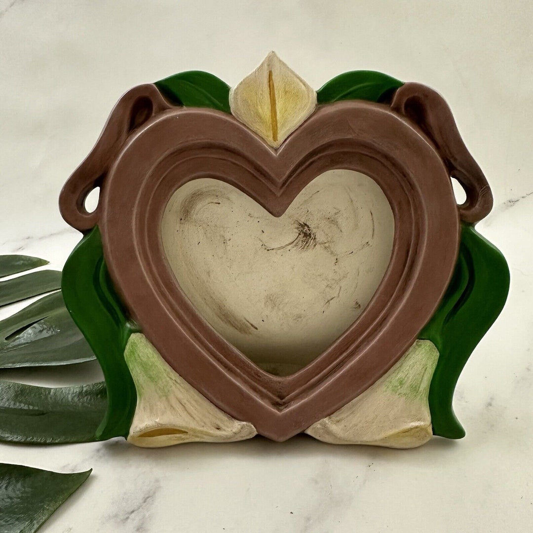 Vintage Garry Sharpe Design Ceramic Picture Frame Heart Calla Lily ...
