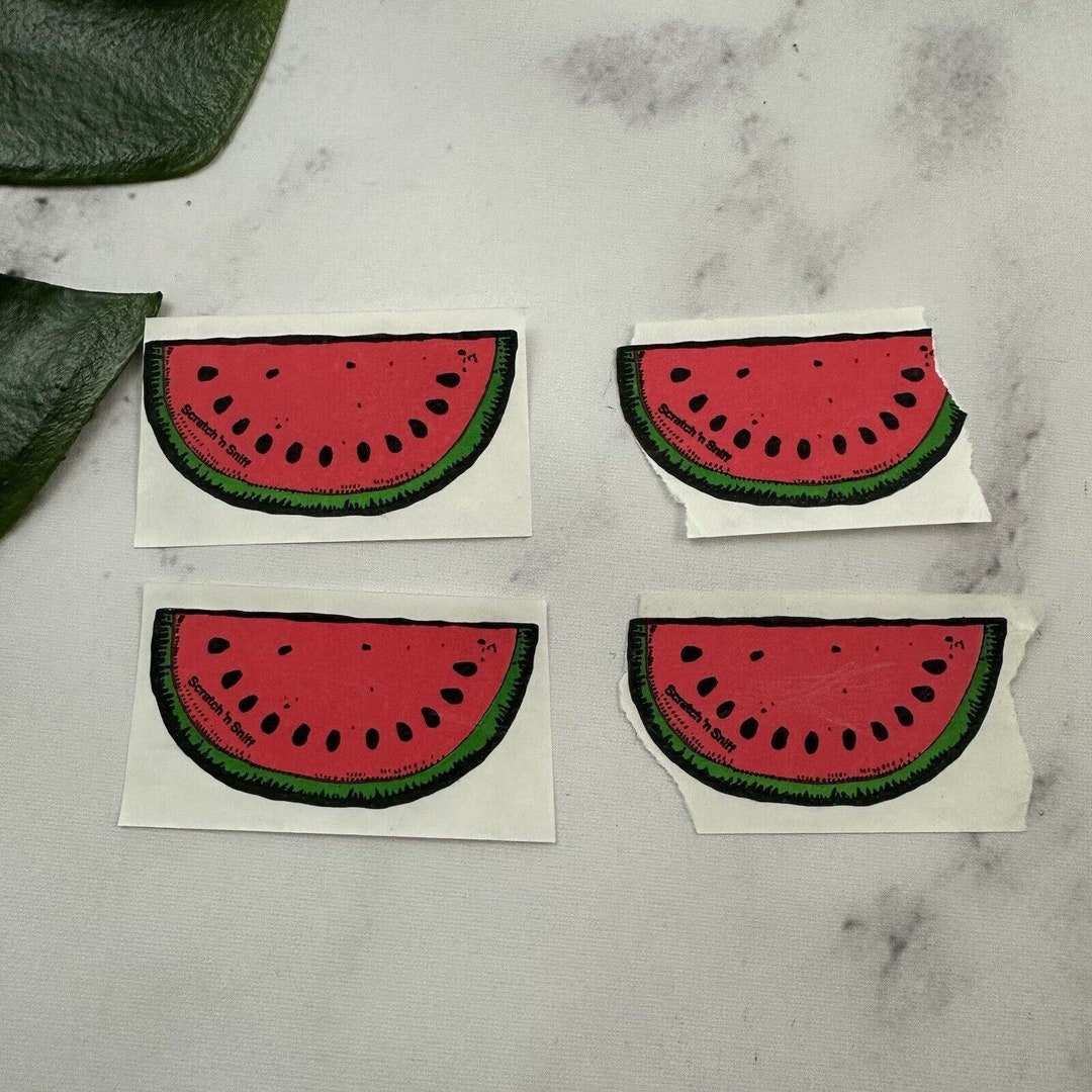 Vintage 3M Scratch and Sniff Stickers Lot of 4 Food Watermelon Scent ...