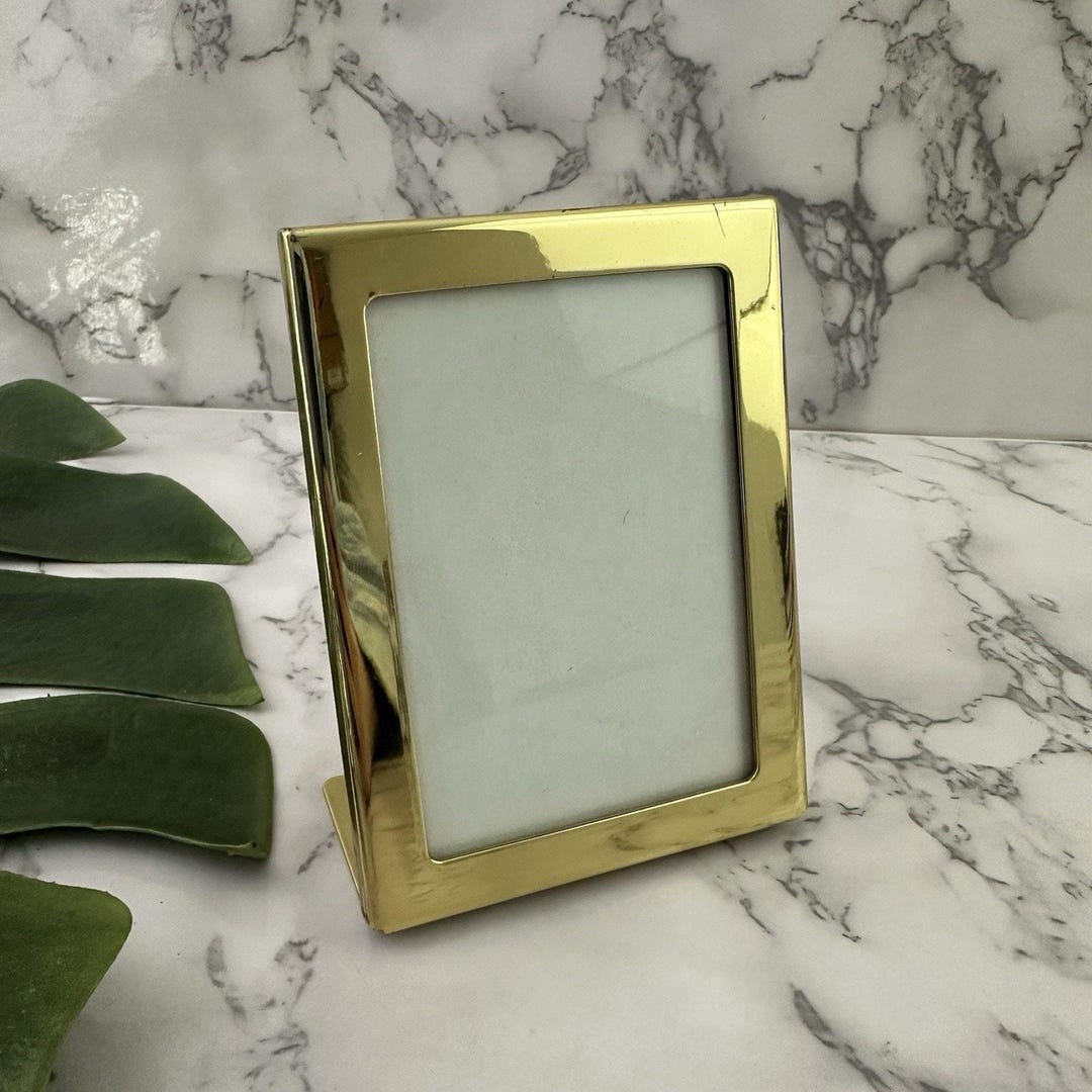 MW Carr Vintge 80s Brass Picture Frame Standing Small Metal Decor 3x2 ...