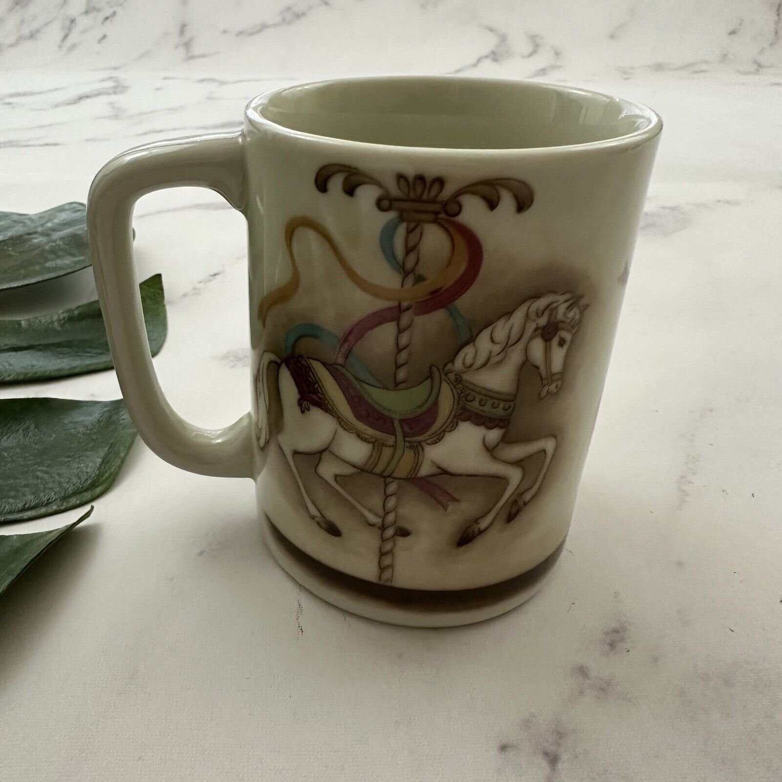 Otagiri Vintage Carousel Horse Coffee Mug: Pastel Cream Decor - Etsy