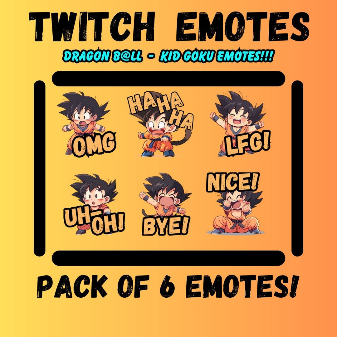 Set of 6 Kid Goku Twitch Emotes Discord Emotes Twitch Sub - Etsy