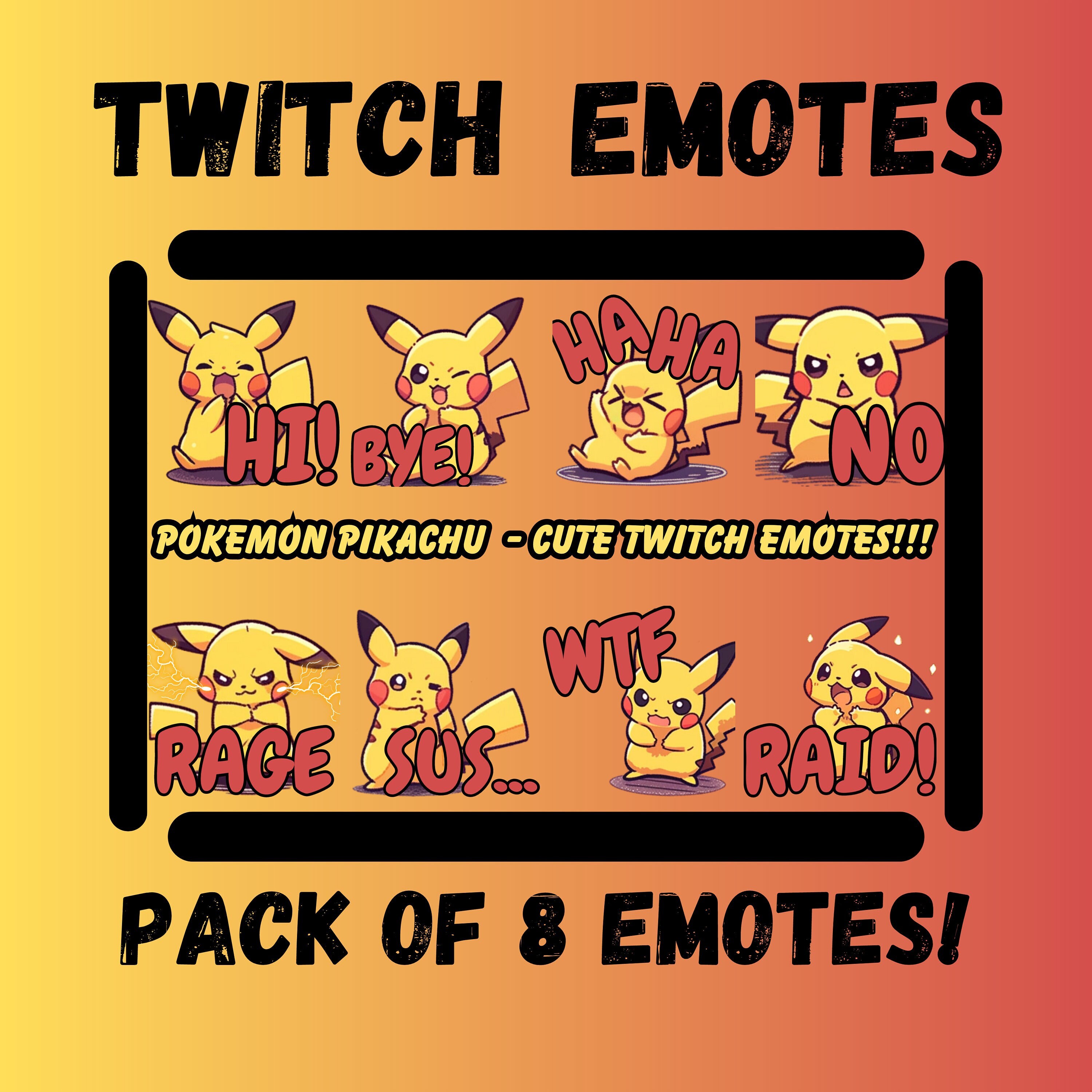 Set of 8 Twitch Emotes, Discord Emotes, Twitch Sub Emotes, Cool Emotes ...