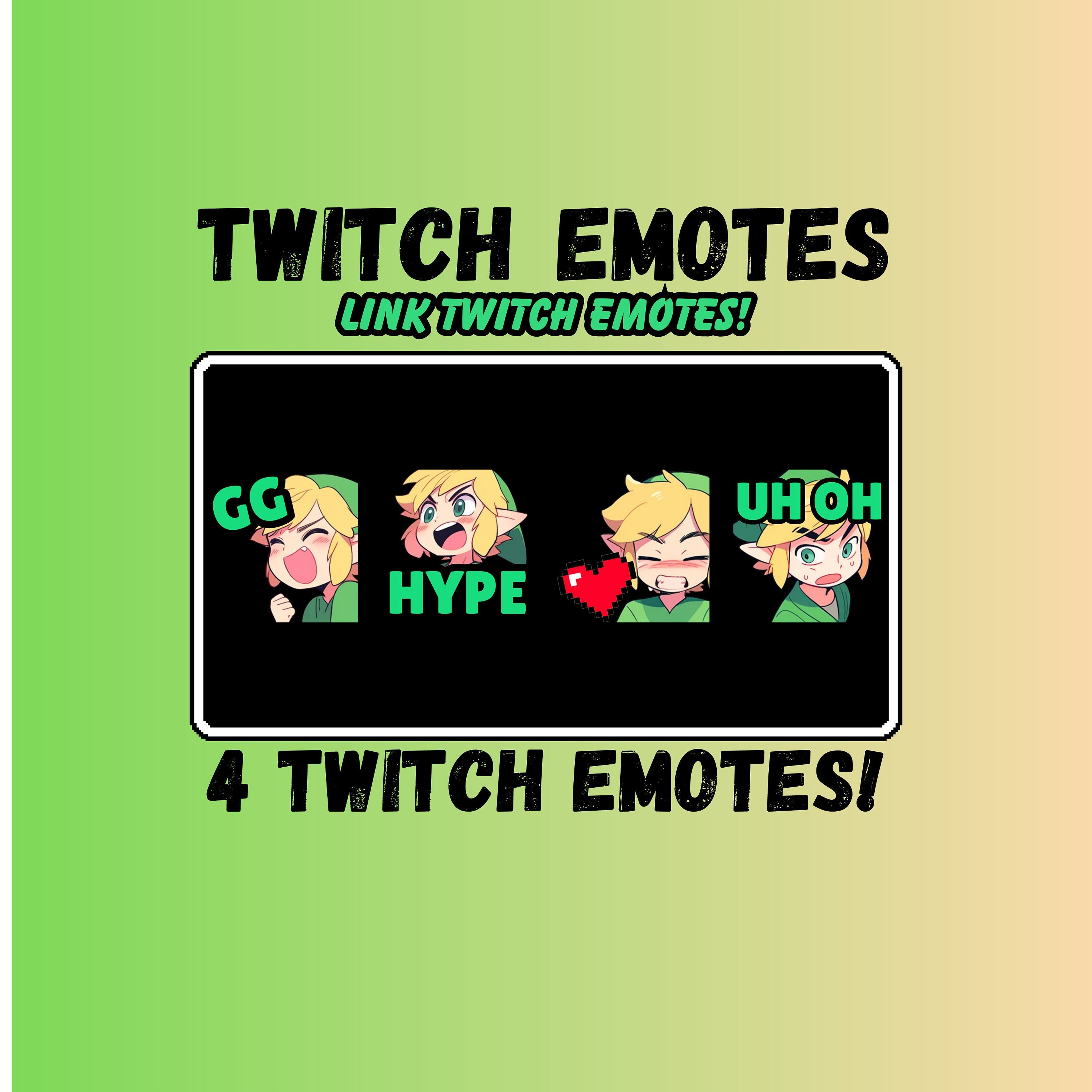 Set of 4 Link Twitch Emotes, Streamer Emotes, Twitch Sub Emotes, Cool ...