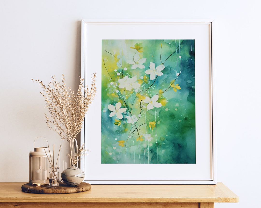 Ethereal Mixed Media Art Batik Influence Scattered Composition on ...