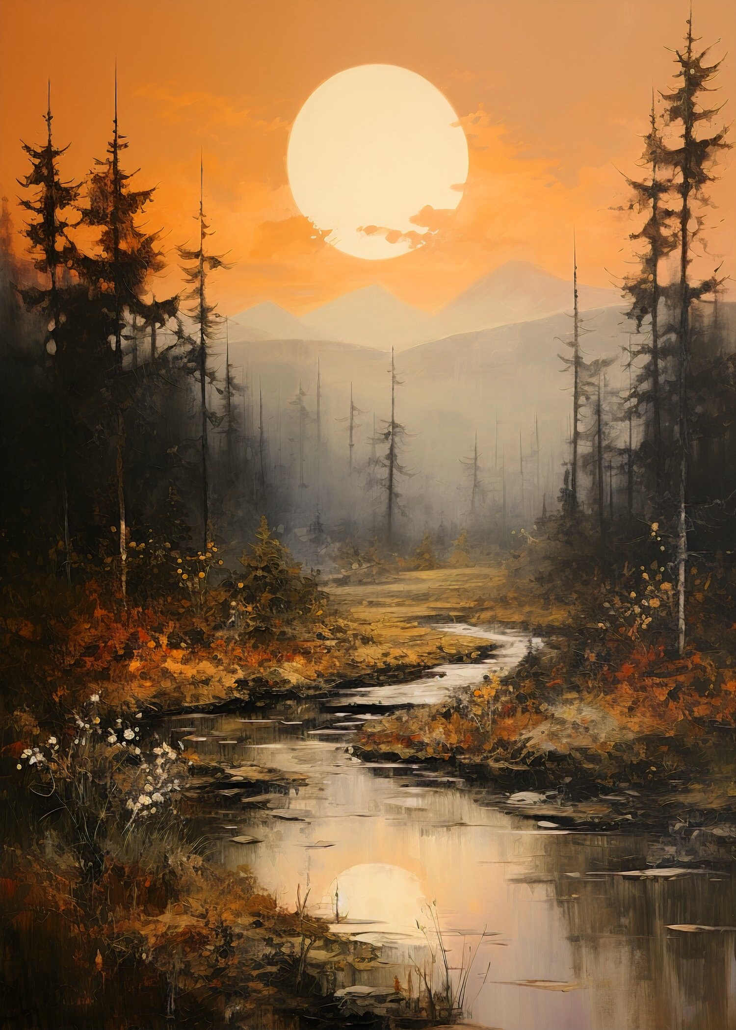 Scène Naturelle Animée, Moments Calmes, Jaune Et Marron, Toile De Fond ...