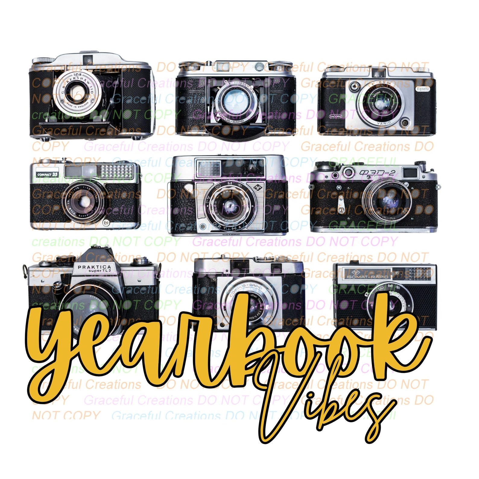 Yearbook Vibes Digital Design Vintage Camera - Etsy