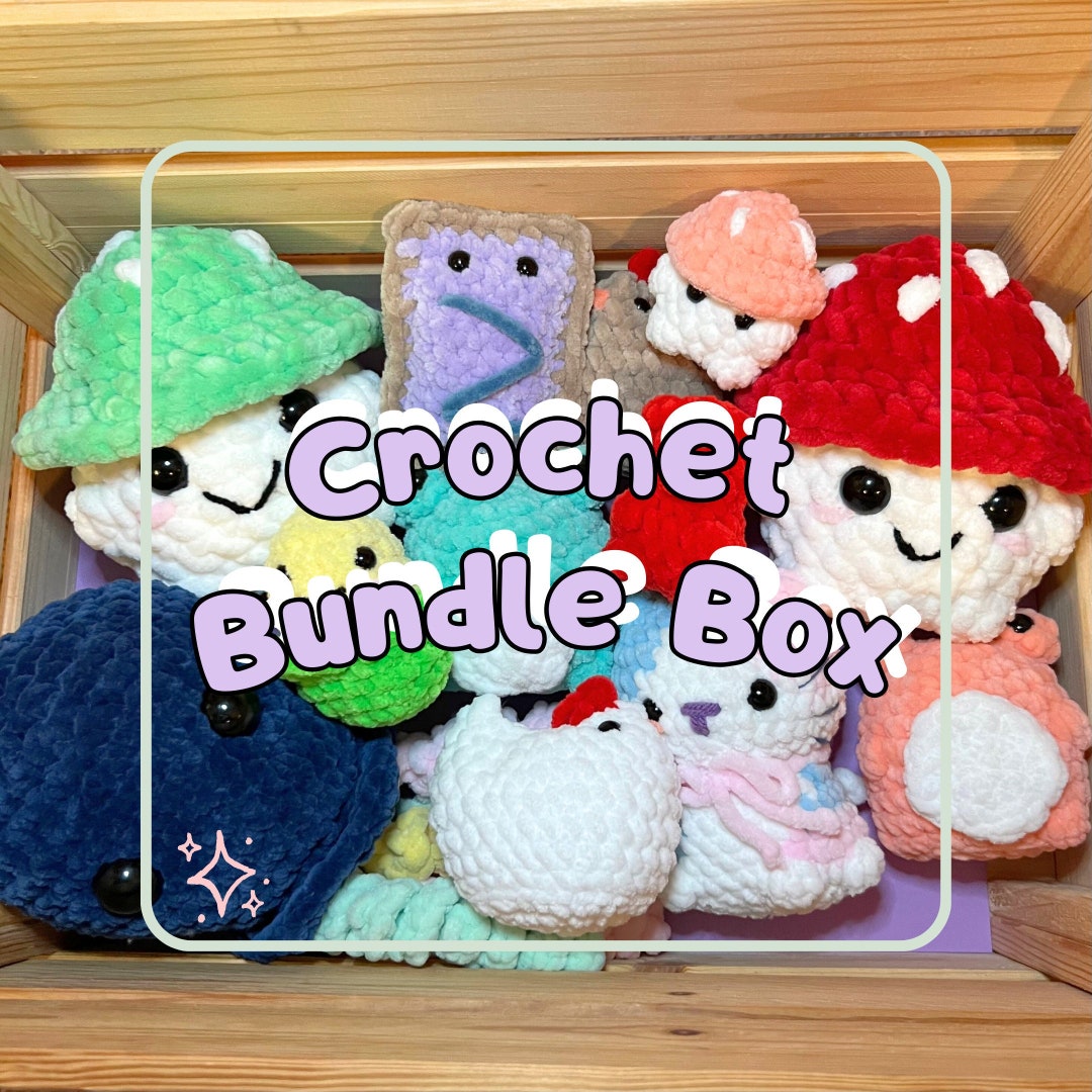 Crochet Plushie Bundle Box Plushies, Stuffed Animals, Crochet Box, Grab ...