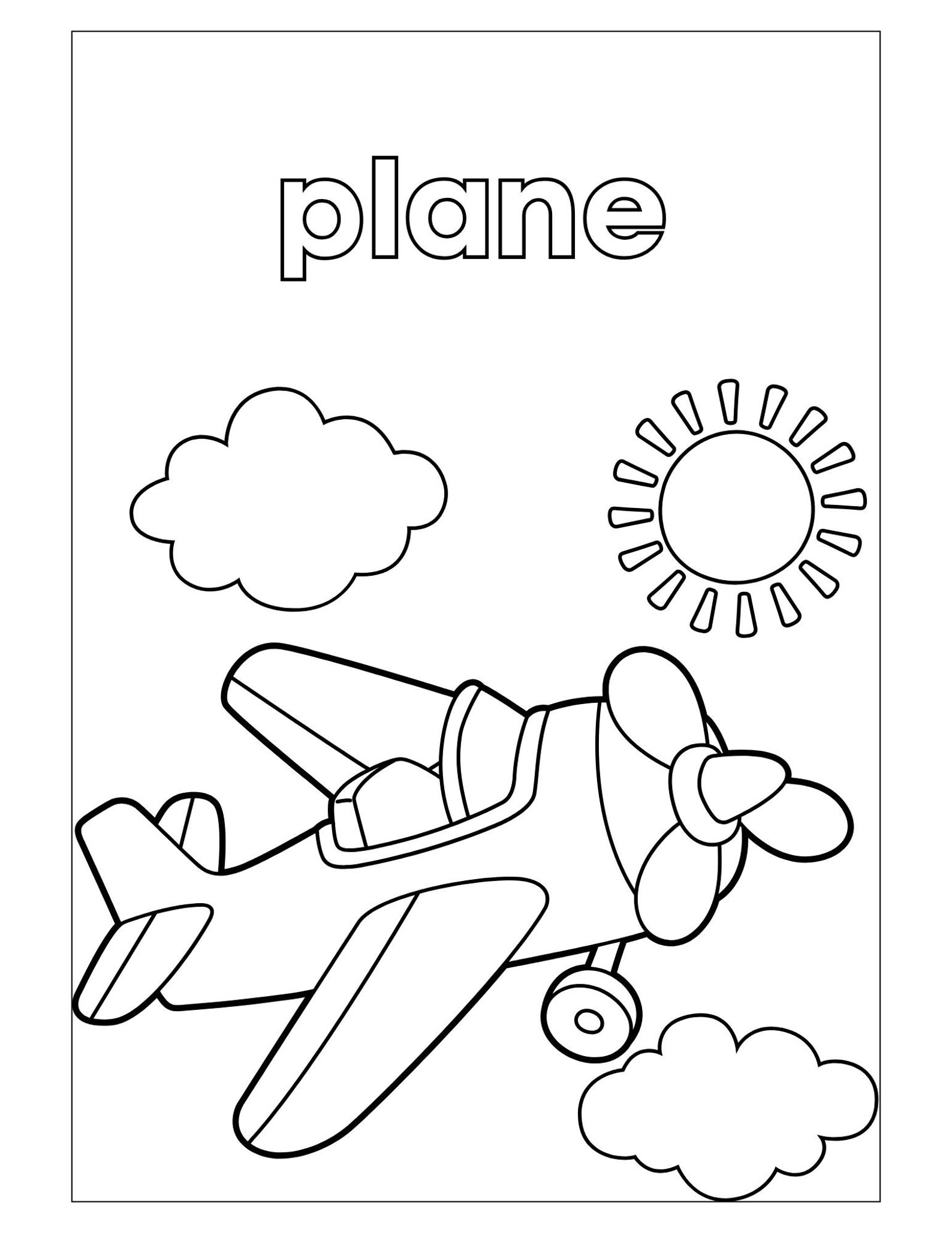 Zoom Into Fun: Digital Coloring Pages of Vehicle Transport for Kids ...