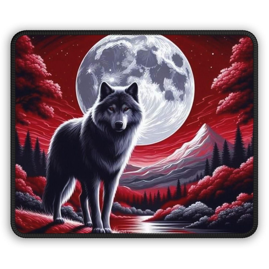 Wild Moonlit Wolf Gaming Mouse Pad - Perfect for Gamers, PC Accessories ...