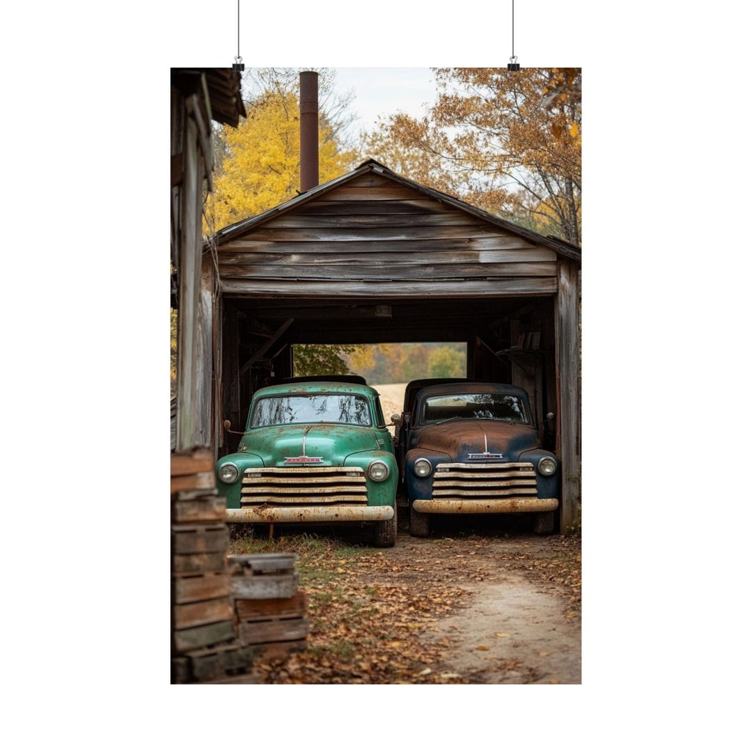 Vintage Car Matte Vertical Posters | Rustic Home Decor, Classic Vehicle ...