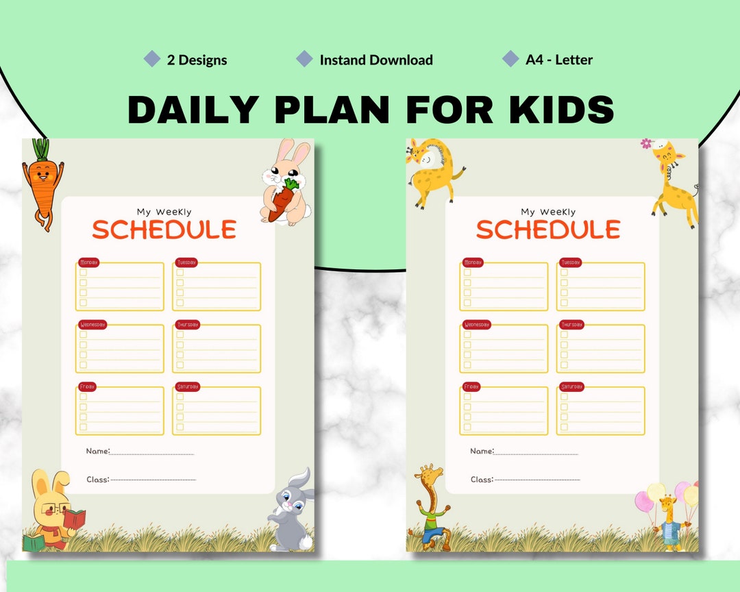 My Weekly Schedule Printable | Journal for Kids | Diary for Children ...